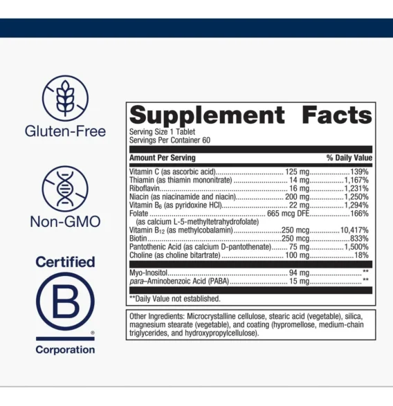 VITAMIN B-COMPLEX (GLYCOGENICS) 60 tabletas (Complejo B) – Farmacia ...